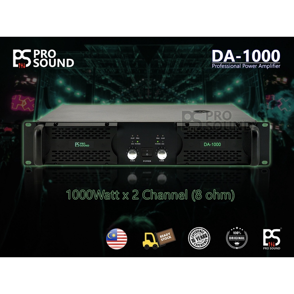 (LIMITED STOCK) PS Pro Sound DA-1000 POWER AMPLIFIER Professional Stage ...