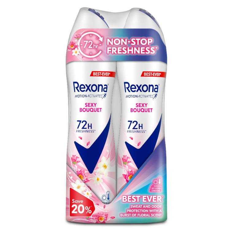 Rexona Women Sexy Bouquet Deodorant Spray 135ml x 2 Twinpack | Shopee ...