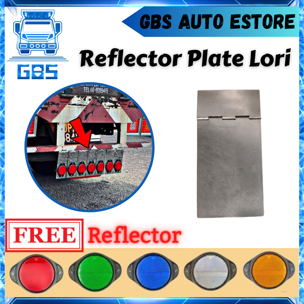 GBS Truck/Lori Reflective Plate FREE Round Reflector!!! Reflector Steel ...