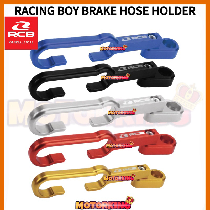 RACING BOY RCB BRAKE HOSE HOLDER CNC HEAVY DUTY BLUE BLACK SILVER RED ...