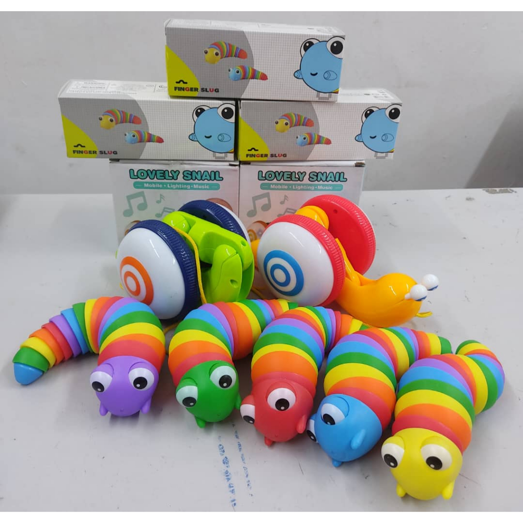 Baby Toys Baby Rope Pull Snail Toy Electric Trailer Toddler Walking ...