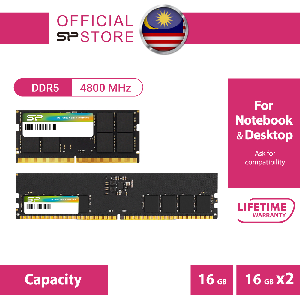 Silicon Power DDR5 SODIMM DIMM 4800/5600Mhz Memory RAM CL40 16GB/16GBx2 ...