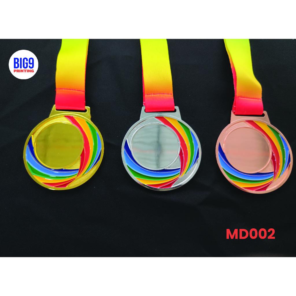 ( Free Design ) METAL Medal Both Side Sticker Medal Besi with Ribbon ...