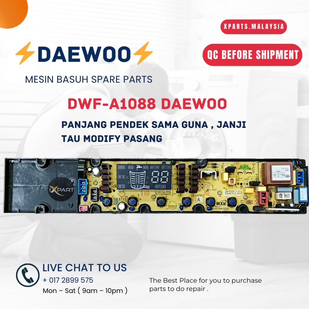 DWF-A1088 DAEWOO WASHING MACHINE PCB BOARD (CONTROL BOARD / PANEL BOARD ...