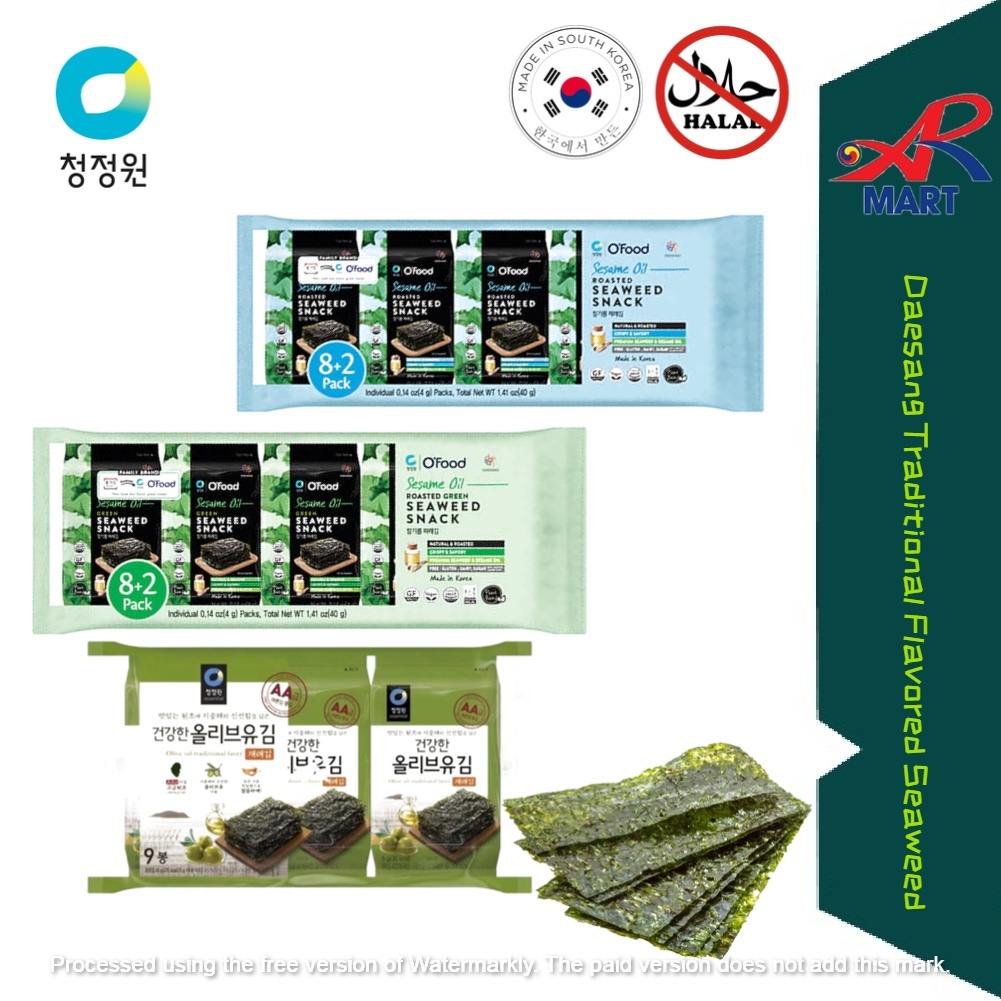 Daesang Seaweed Flavored (Traditional Olive Oil Roasted Seaweed Snack ...