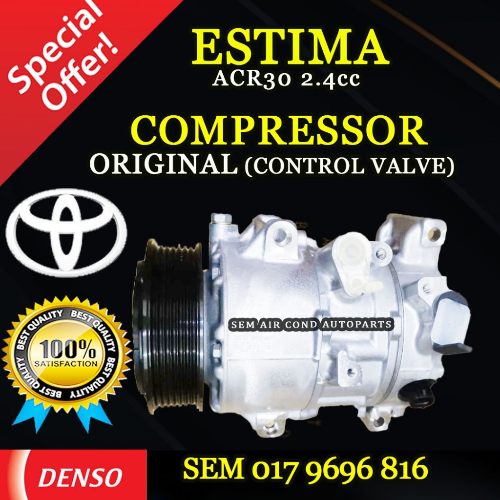 TOYOTA ESTIMA ACR30 2003-2005 YEAR 2.4CC ORIGINAL DENSO COMPRESSOR WITH ...