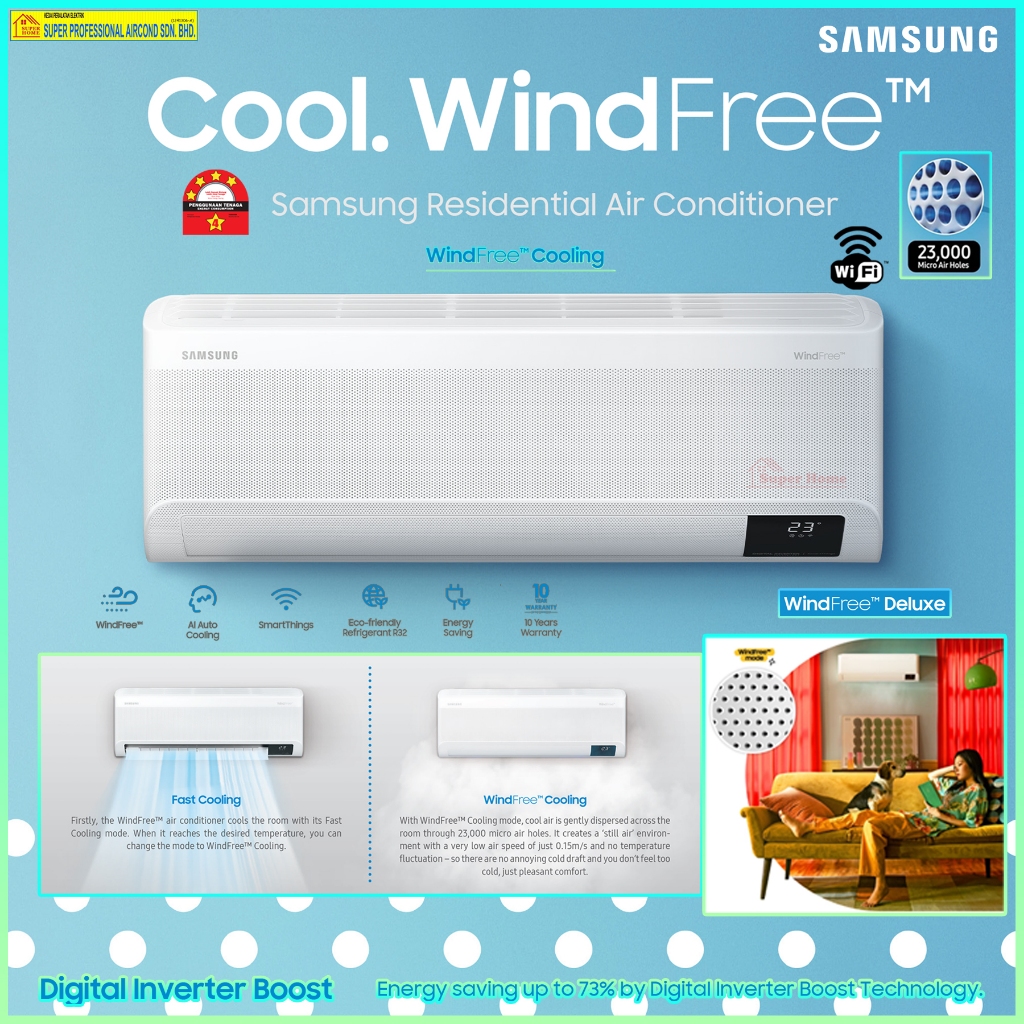 Save 4.0 Samsung Windfree Air conditioner ((True Comfort WindFree)) 1 ...