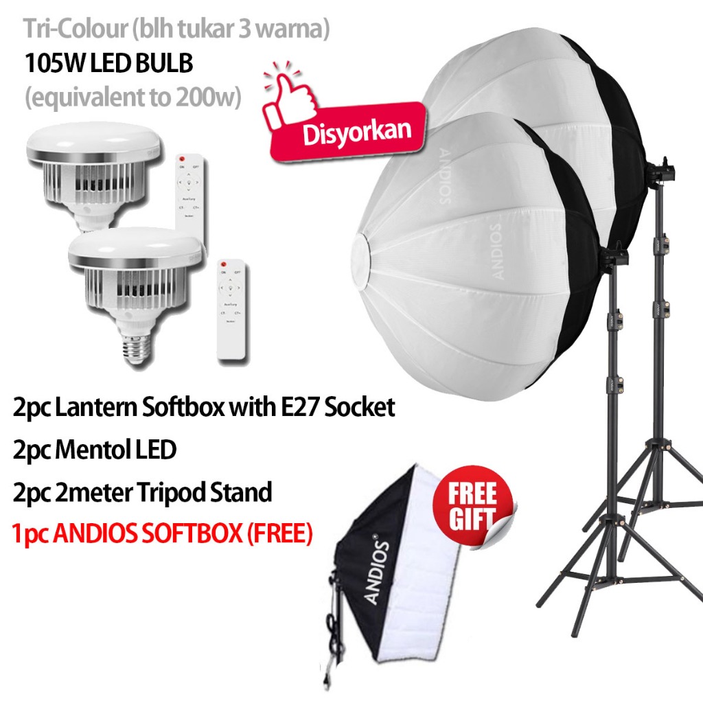 Lantern Softbox E27 Socket Lighting Ball Lampu Studio Bola 50cm Light ...
