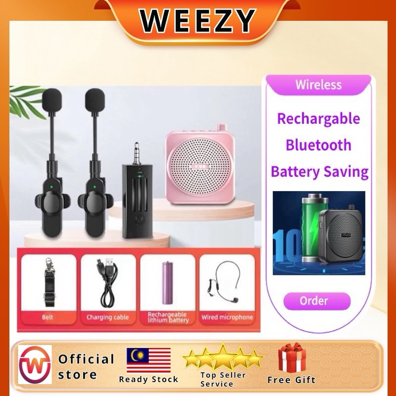 Wireless Bluetooth Voice Amplifier Microphone with Head Microphone and ...