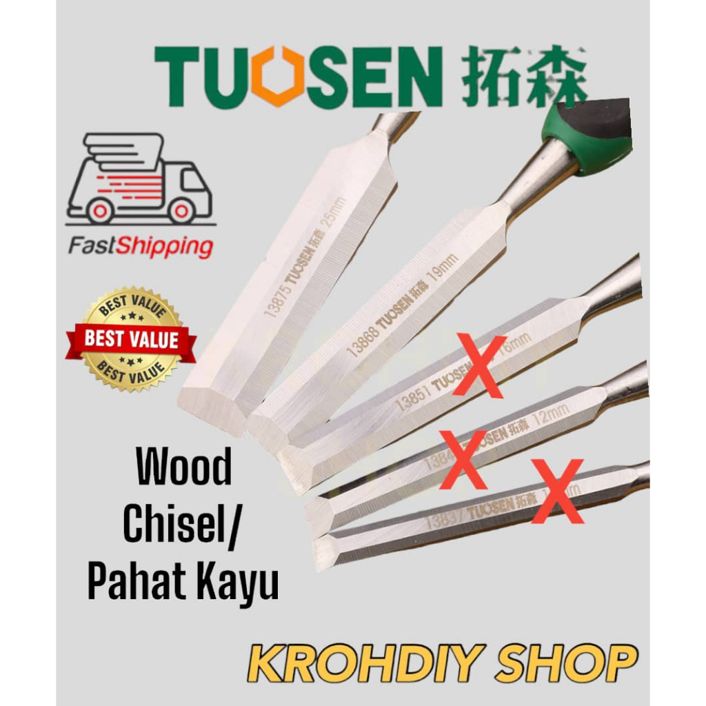 19MM | 25MM Tuosen Tools Wood Chisel Wood Carving Chisel Tools Set ...
