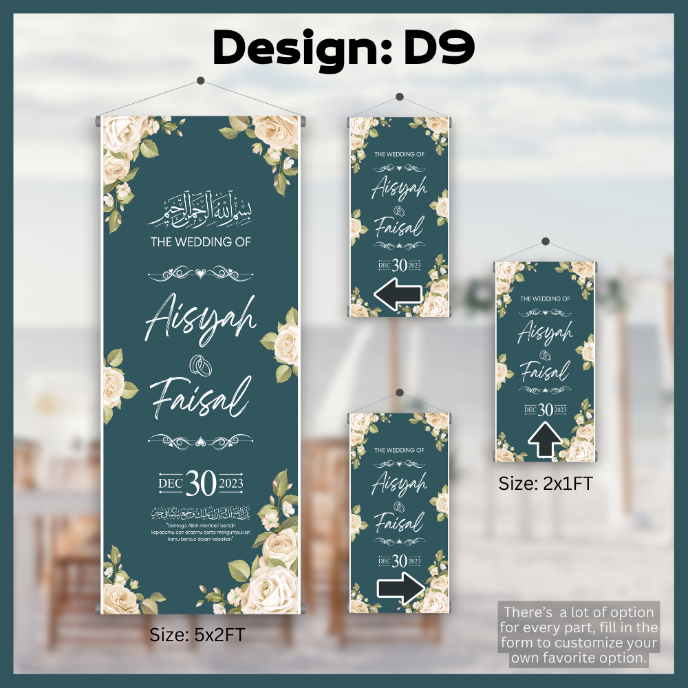 Bunting Kahwin 2x5 ft Wedding Bunting Majlis Perkahwinan/Banner Kahwin ...