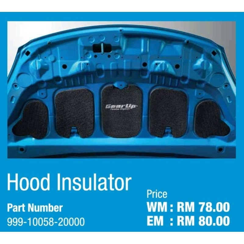 GearUp Bezza/Axia Hood Insulator Soundproof Bonnet cover Gear Up ...
