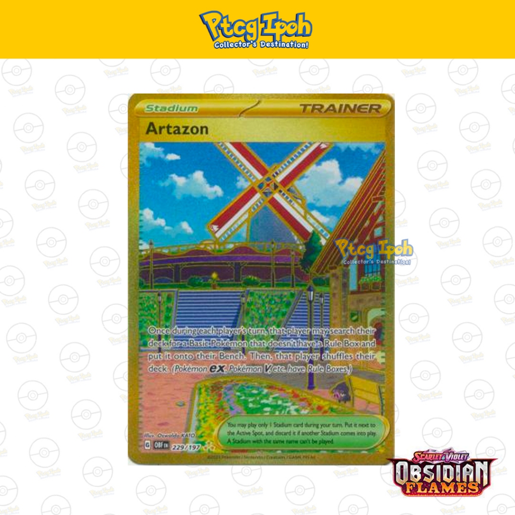 [Pokémon TCG] Obsidian Flames: Artazon ex - 229/197 - Gold Secret Rare ...