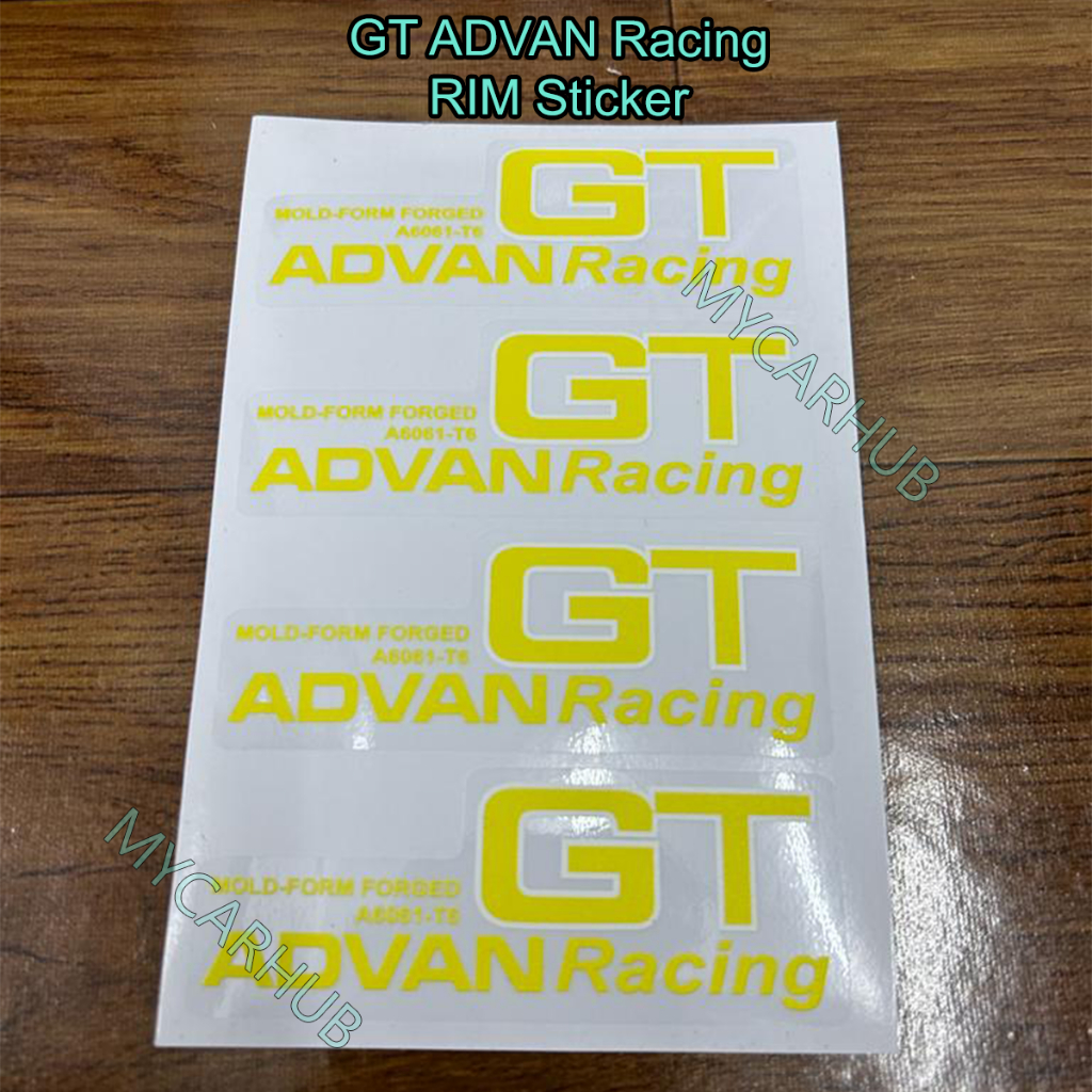 Advan Racing GT Car Wheel Sticker For Advan GT Premium Wheels Auto - 1 ...