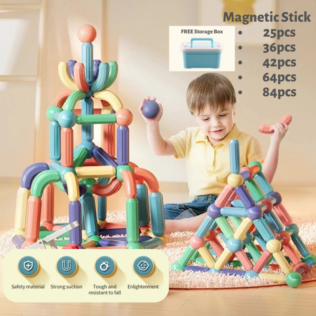 [FAST DELIVERY] 116PCS Kids Magnetic Stick Ball Building Toy Blocks 3D ...