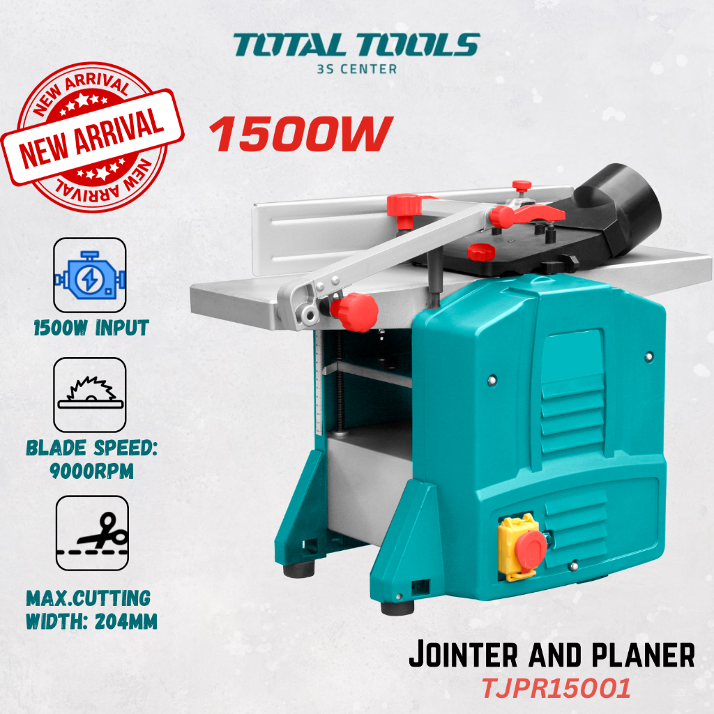TOTAL Electric 8'' Bench Top 1500W wood thickness planer Jointer/Planer ...