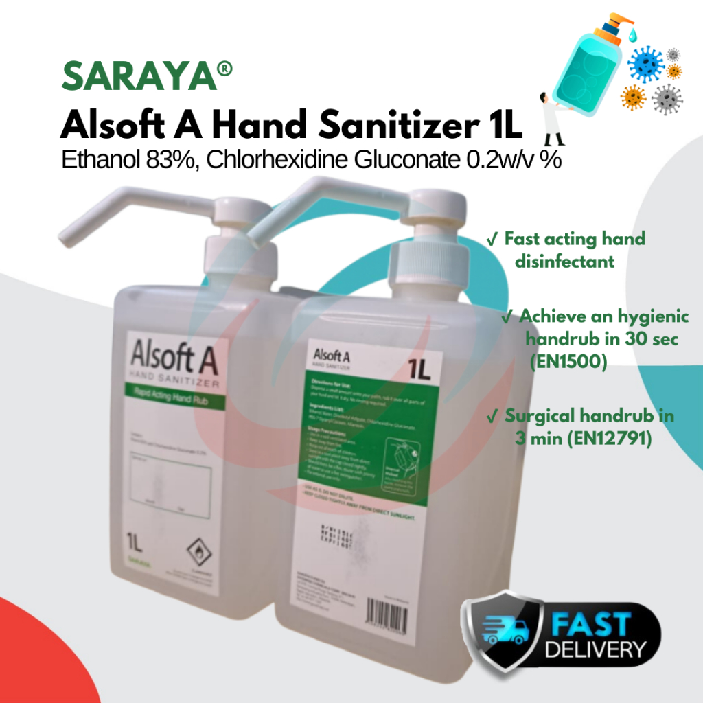[READY STOCK] SARAYA® Alsoft A Hand Sanitizer 500ML / 1000ML (Hand Disinfectant) | Shopee Malaysia