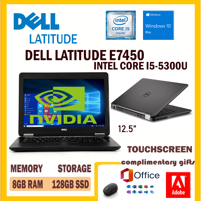 DELL LATITUDE E7450 TOUCHSCREEN ULTRABOOK INTEL CORE I5- 5TH GEN /12.5"INCH DISPLAY / 8GB DDR3L ...