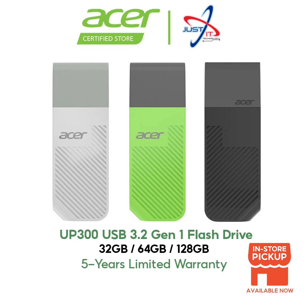 ACER UP300 USB 3.2 Gen 1 Flash Drive (32GB / 64GB / 128GB) [ BLACK ...