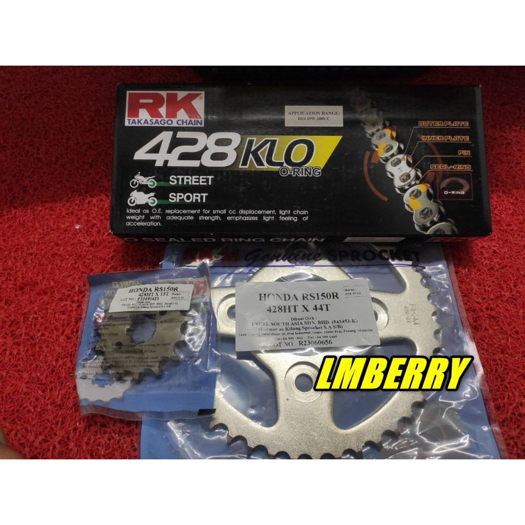 ORIGINAL RKM RS150 SPROCKET SET WITH CHAIN sprocket Rs150 special ...