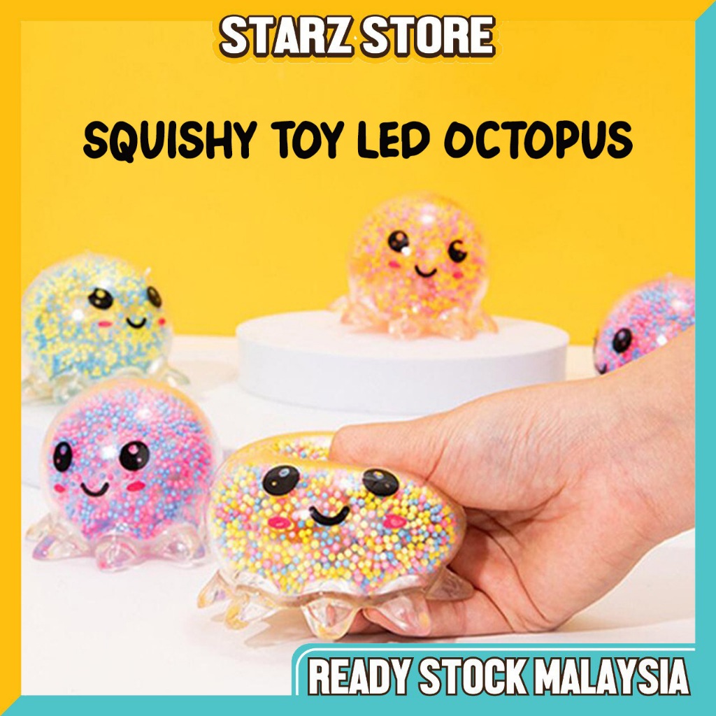 Octopus Luminous Squishy Toy Stress Relief Soft Toys Decompression Kids ...
