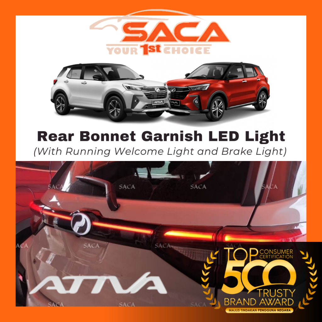 Ativa Rear Bonnet Garnish Running Welcome Light and LED Logo Emblem ...