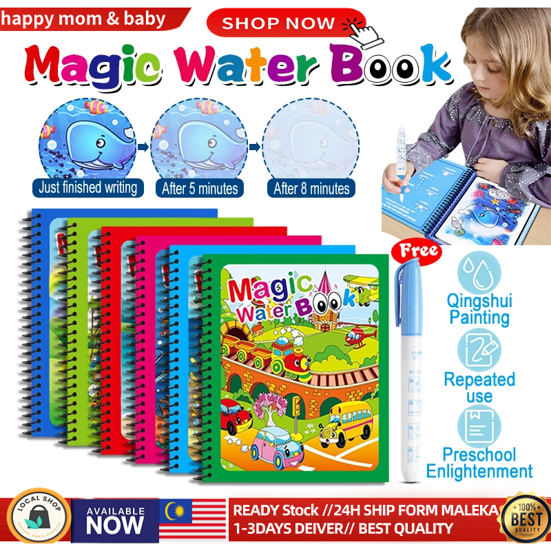 Drawing Book Magic Water Book Reusable Kids Drawing Colouring ...