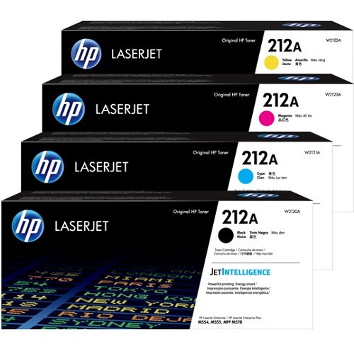 HP 212A Original LaserJet Toner Cartridge Black (W2120A)/ Cyan (W2121A ...