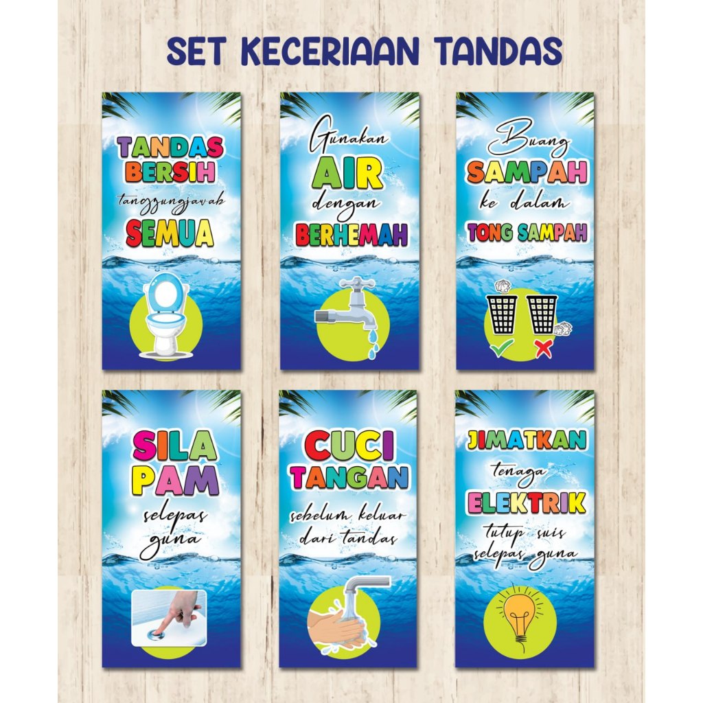 [BANNER TEBAL] 6 PCS SET KECERIAAN TANDAS TARPAULIN 1 X 2 KAKI | Shopee ...