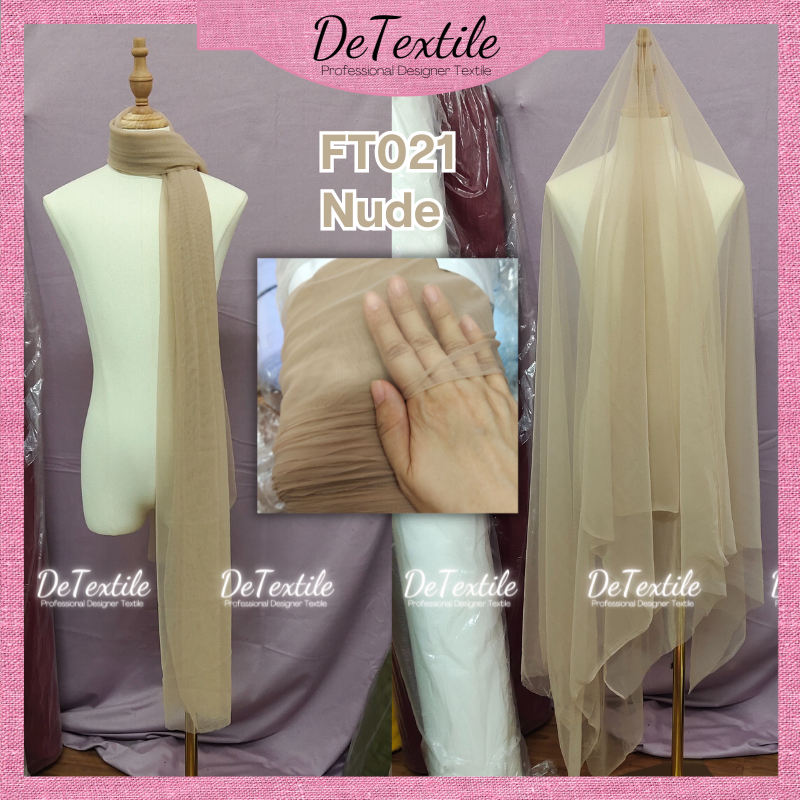 DeTextile Premium Tulle Bridal Soft Net Kain Net Lembut Murah Bidang ...