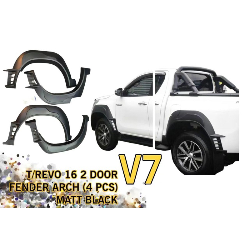 Toyota hilux Revo 2016 2017 2018 2 door 2D front rear Fender arch flare ...