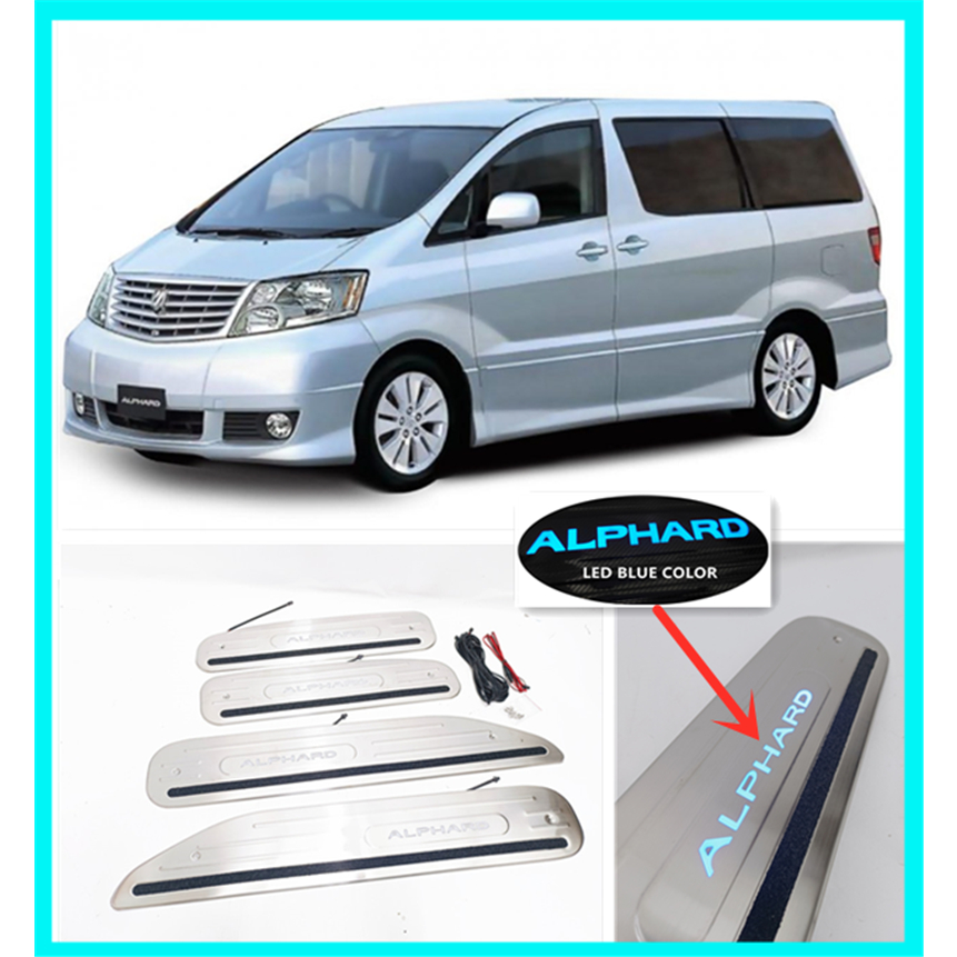 Toyota Alphard ANH10 2002-2007 Side Steel Plate/Door Side Step With Led ...