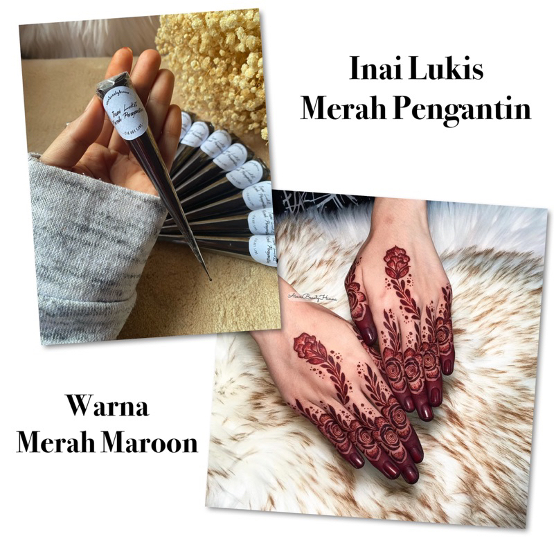 INAI UKIR MERAH PENGANTIN ️ inai cone/ inai merah/ inai lukis/ merah ...