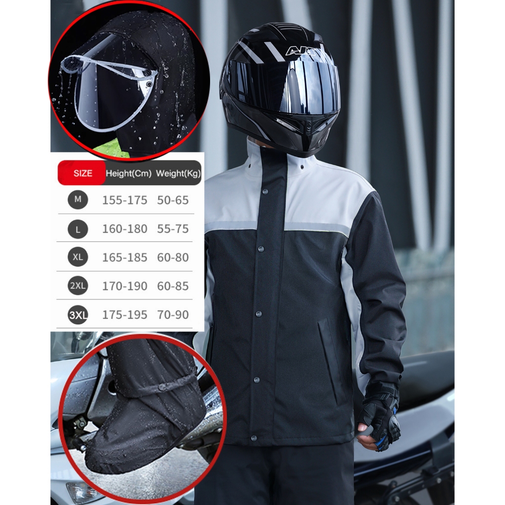 SULAITE Raincoat Motorcycle Riding Large big Rain Coat Thickened High ...