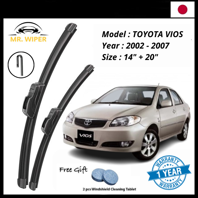 🔥MR WIPER🔥 TOYOTA VIOS NCP42 (2002-2007) MR WIPER JAPAN TECHNOLOGY ...
