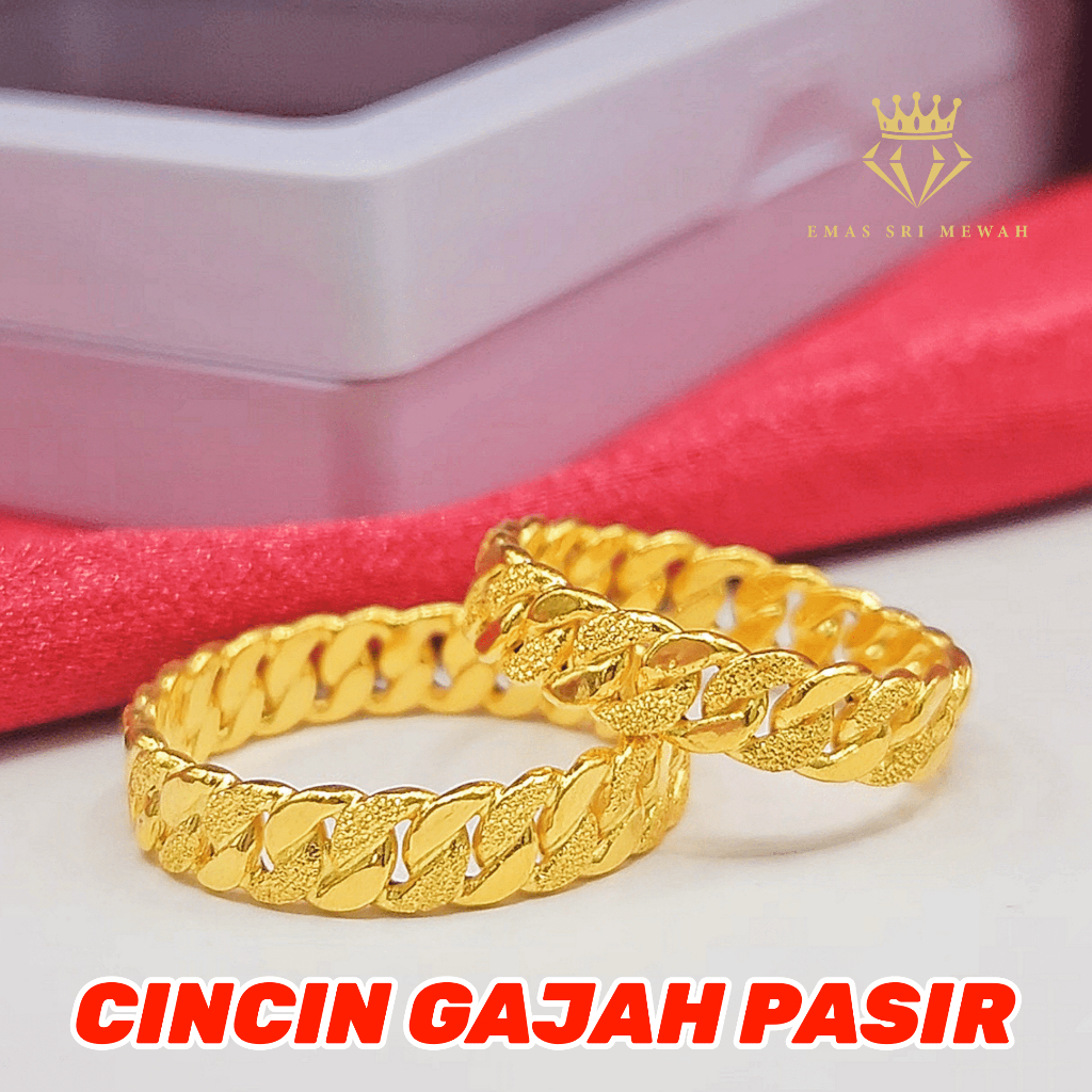 Cincin Emas Gajah Pasir 916 Tulen / Emas 916 Original / Cincin Emas 916 ...