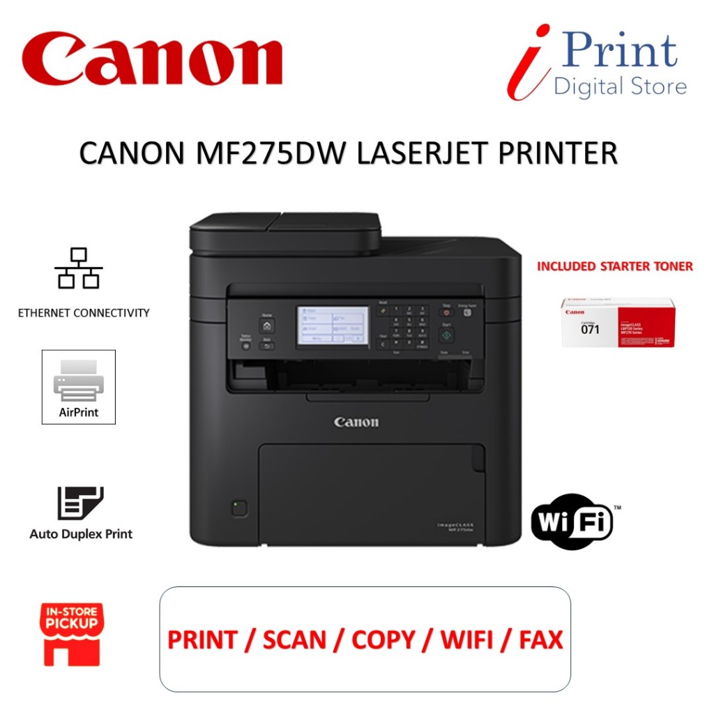Canon imageCLASS MF275dw 4-in-1 Monochrome Multifunction Printer (Print/Copy/Scan/Fax/Auto ...