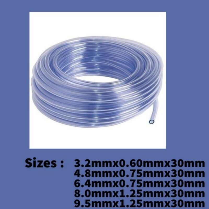 3MM 4MM 6MM 8MM 10MM | PVC Transparent Clear Hose Air Line Tube Plastic ...