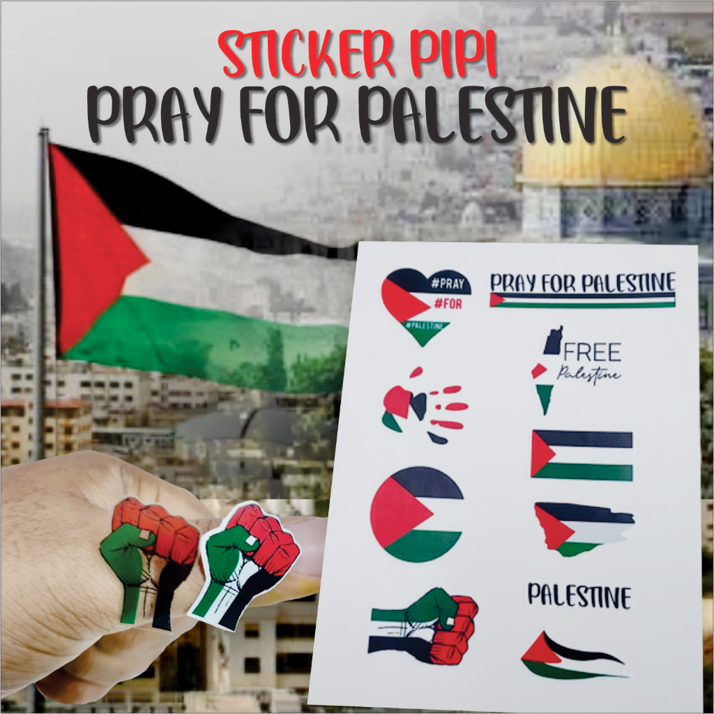 Sticker Pipi Palestine, Face Sticker Tattoo Love Flag Pelekat Muka ...