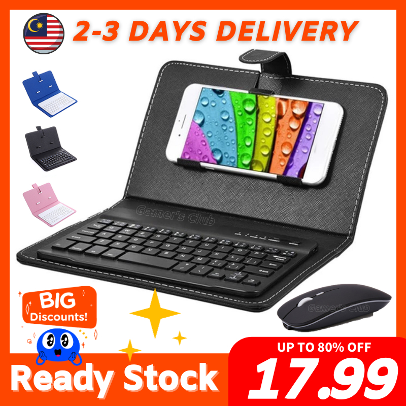 [Ready Stock] Portable Wireless Bluetooth Keyboard with Mini Leather ...