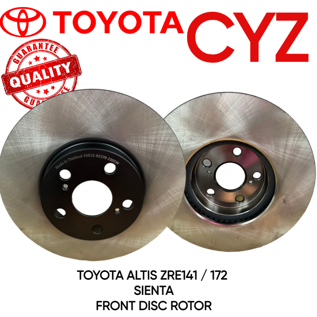 (1 PAIR) Disc Rotor Front / Rear TOYOTA ALTIS ZRE142 / 172, SIENTA ...