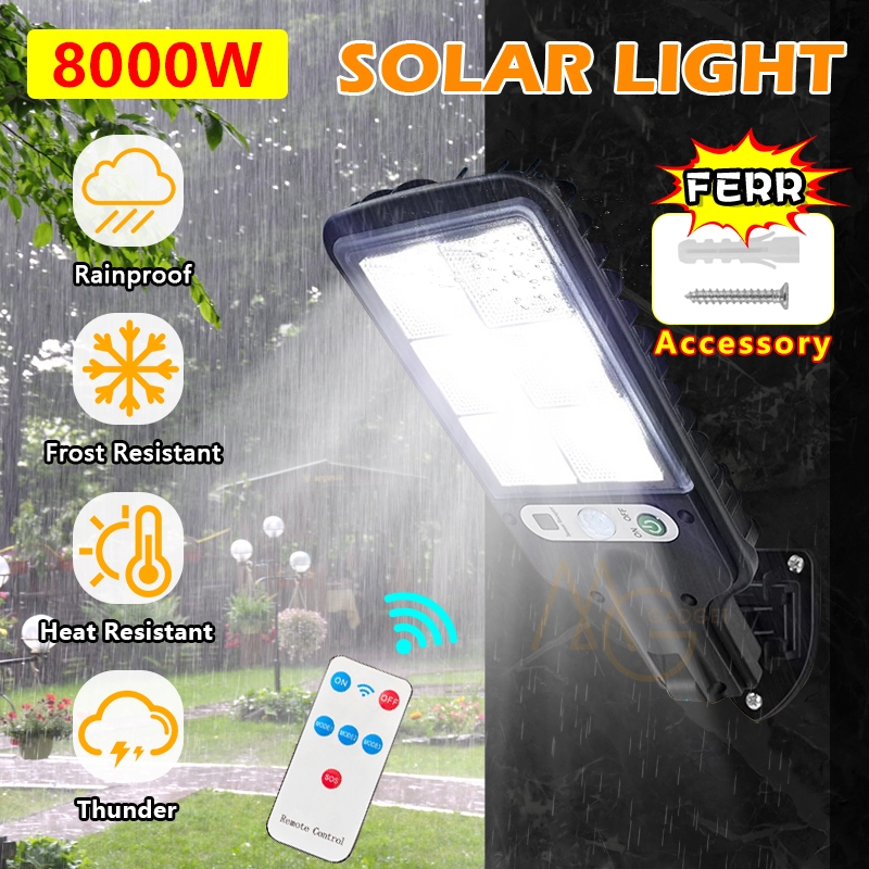 8000W Solar Light LED Street Light Lampu Solar Spotlight Kuasa Tinggi Lampu Kuat Waterproof IP ...