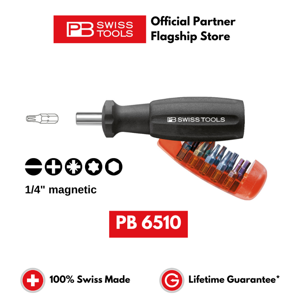 Insider Pro Universal Bit Holder for 1/4" Bits PB Swiss Tools with PrecisionBits C6 PB 6510.20 ...