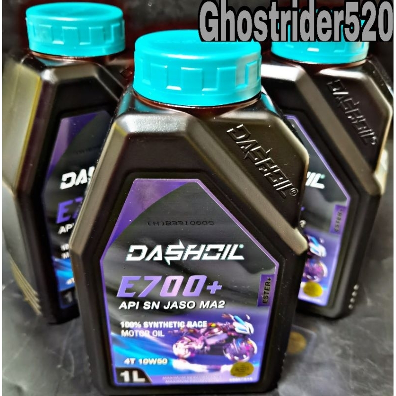DASH OIL 4T FULLY SYNTHETIC 1L 10W50 1L E700+ ESTER ORIGINAL 135LC/Y15 ...
