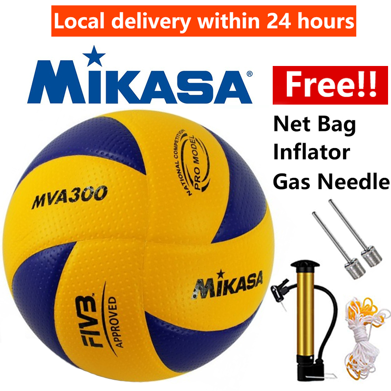 Mikasa VolleyBall Bola Tampar MVA200 MVA330 MVA300 Soft PU Volleyball Beach Match Training Good ...