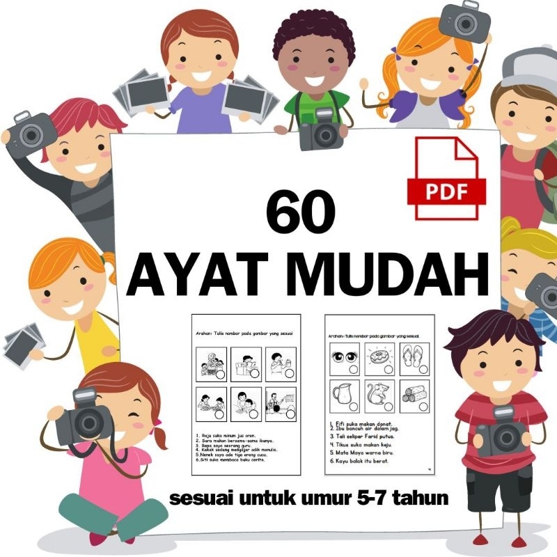 B9 (PDF) 60 ayat mudah I Baca dan faham I Latihan Bahasa Melayu Pra ...