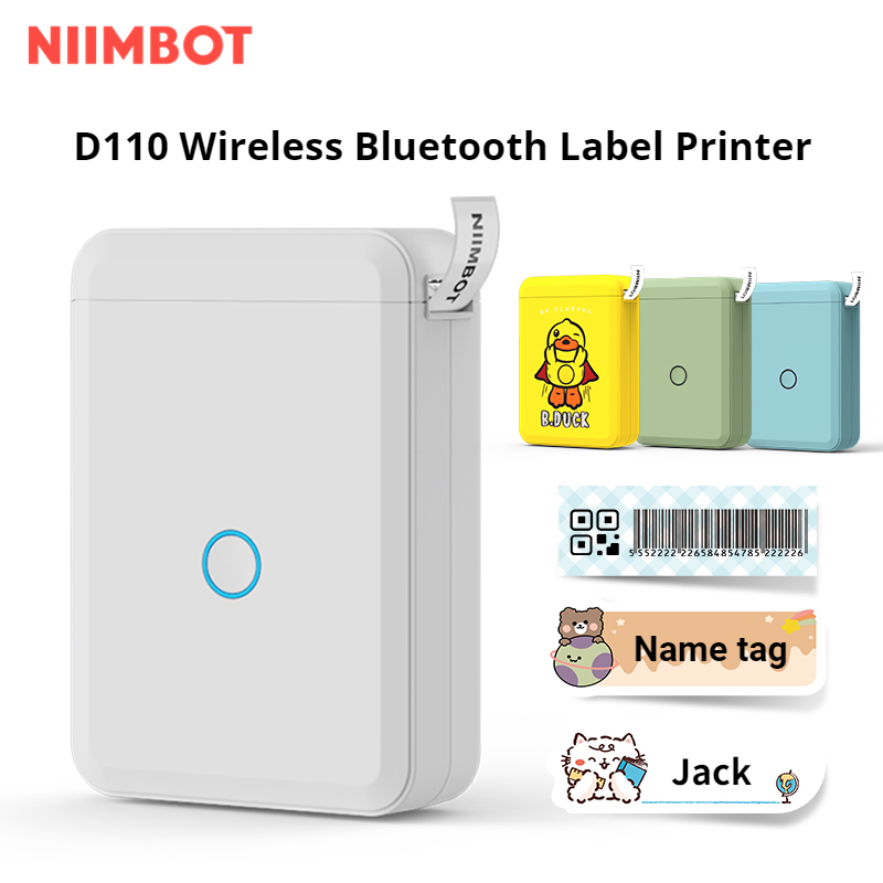 NIIMBOT D110 Label Printer Wireless Bluetooth Thermal Label Portable Printer Label Maker ...