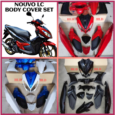 NOUVO LC YAMAHA BODY COVER SET COLOUR PARTS HLD - RM7+BLACK / BLACK ...