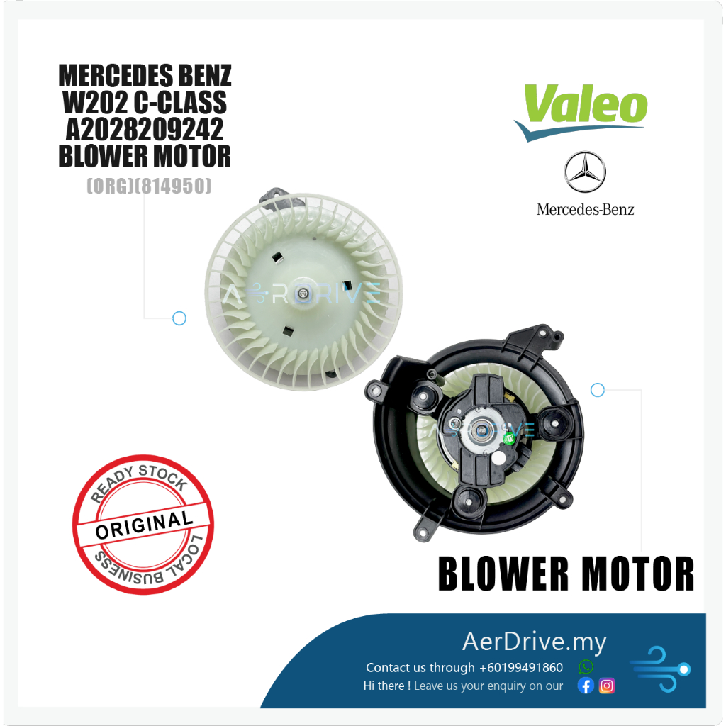 VALEO MERCEDES BENZ A202 820 9242 BLOWER MOTOR ASSY 814950 (ORG ...