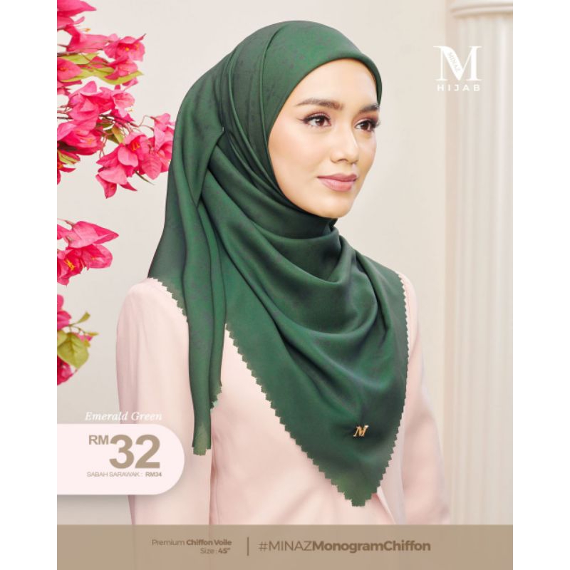[READY STOCK] 38 WARNA MINAZ MONOGRAM CHIFFON VOILE RAYA🔥Minaz Monogram ...